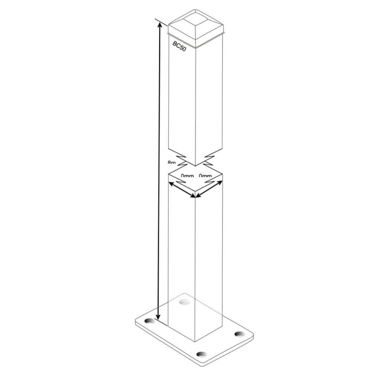 AN65 - 65mm post 2.6m long with 200mm dogleg offset + cleat - Fence ...