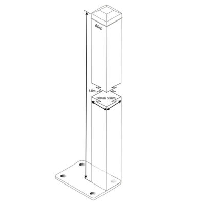 AN65 – 65mm post 2.6m long with 200mm dogleg offset + cleat – Fence ...
