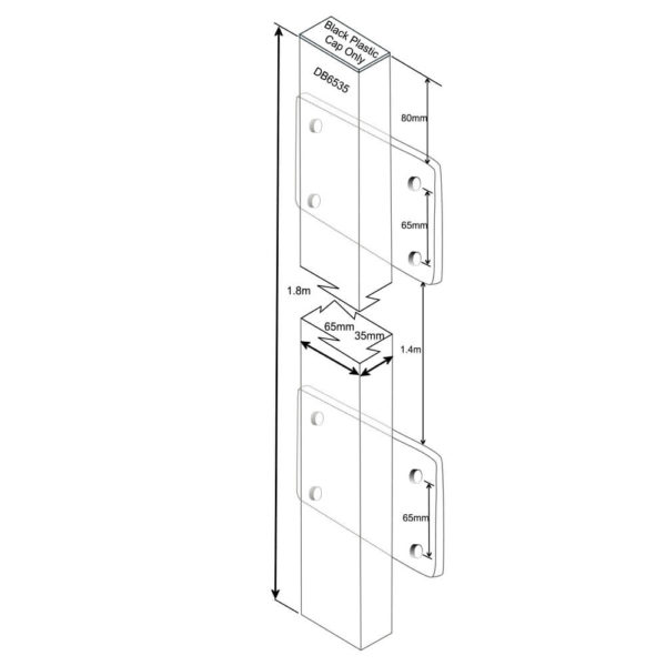 AN65 – 65mm post 2.6m long with 200mm dogleg offset + cleat – Fence ...
